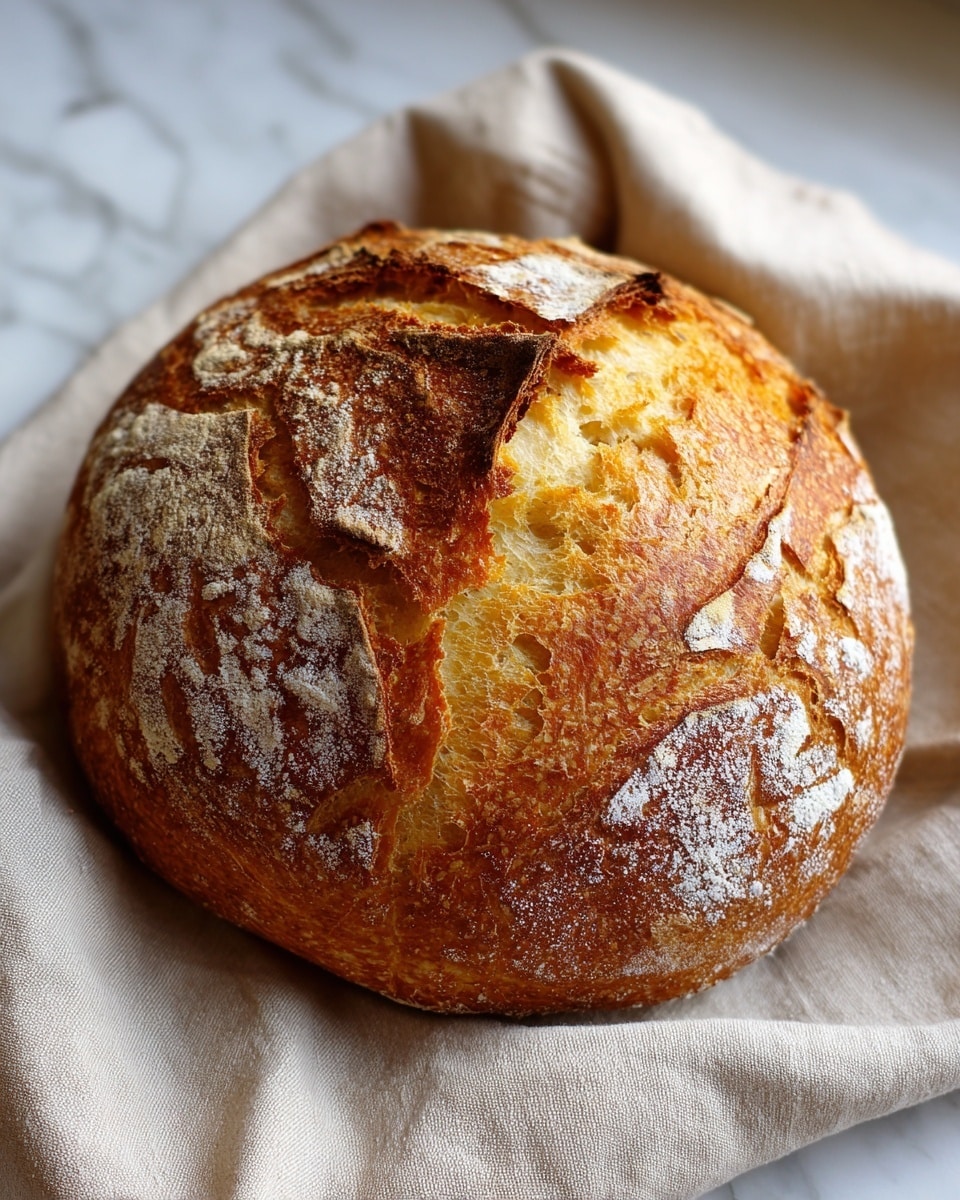 Easy No-Knead Crusty Bread: Rustic Homemade Loaf