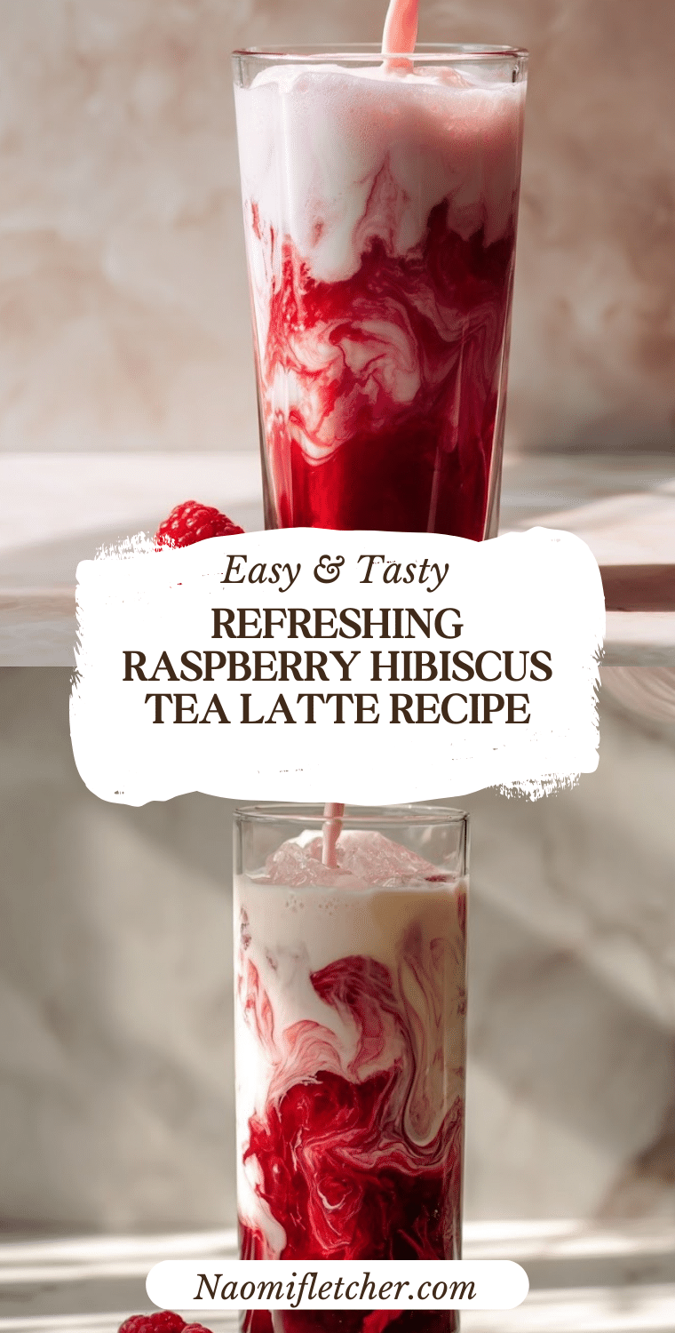 Raspberry Hibiscus Tea Latte: Refreshing Vegan Drink